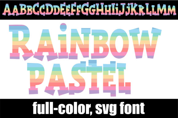 Rainbow Pastel Font Fonts Free Downloads