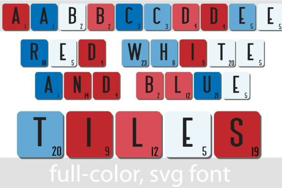 Red, White, and Blue Tiles Font Fonts Free Downloads