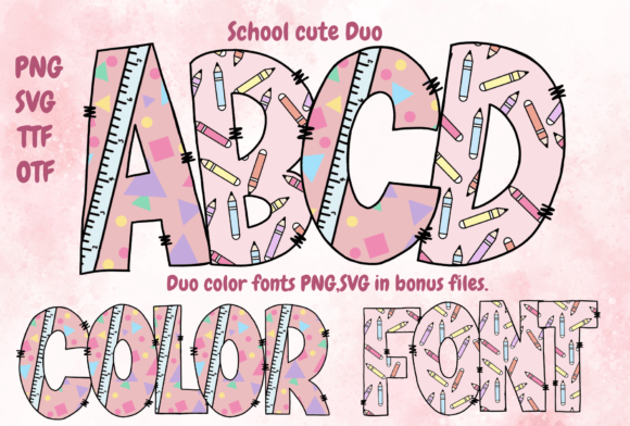 School Cute Duo Font Fonts Free Downloads