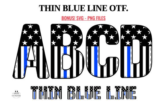 Thin Blue Line Font Fonts Free Downloads
