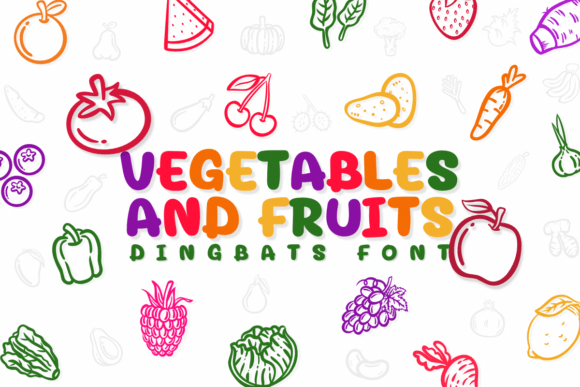 Vegetables and Fruits Font Fonts Free Downloads